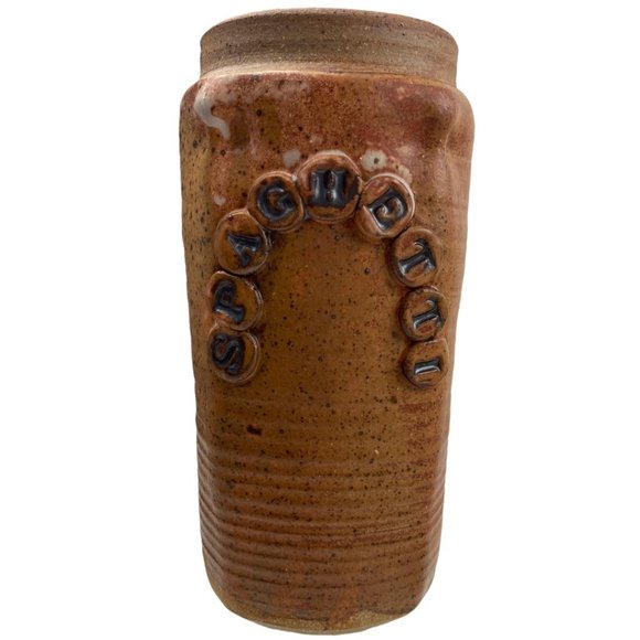 Kitchen | Vintage Hand Crafted Primitive Ceramic Spaghetti Canister ...